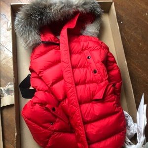 Moncler | Jackets & Coats | Moncler Clion Belted Fox Furtrim Jacket | Poshmark